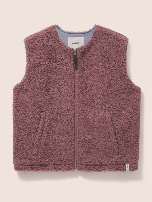 Harlem Recycled Fleece Gilet in Pink