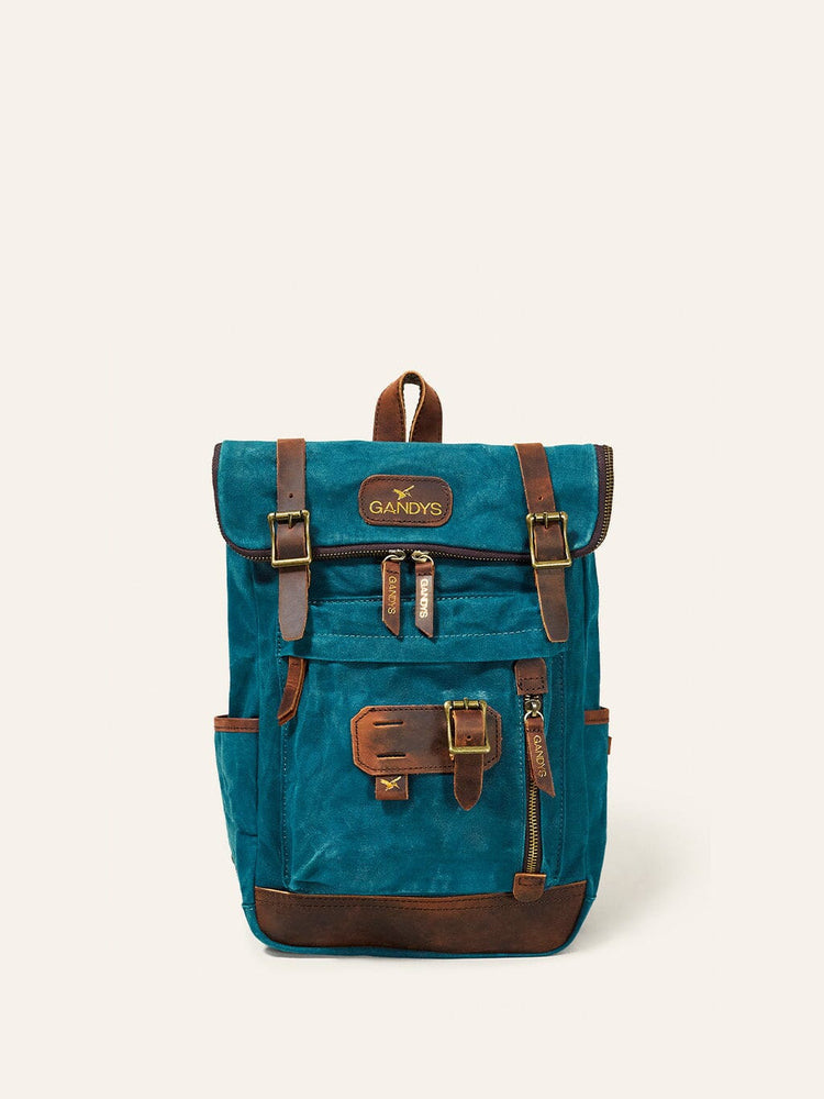 Teal Waxed Cotton Mini Bali Backpack